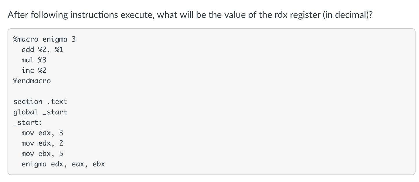 After Following Instructions Execute What Will Be The Value Of The Rdx Register In Decimal