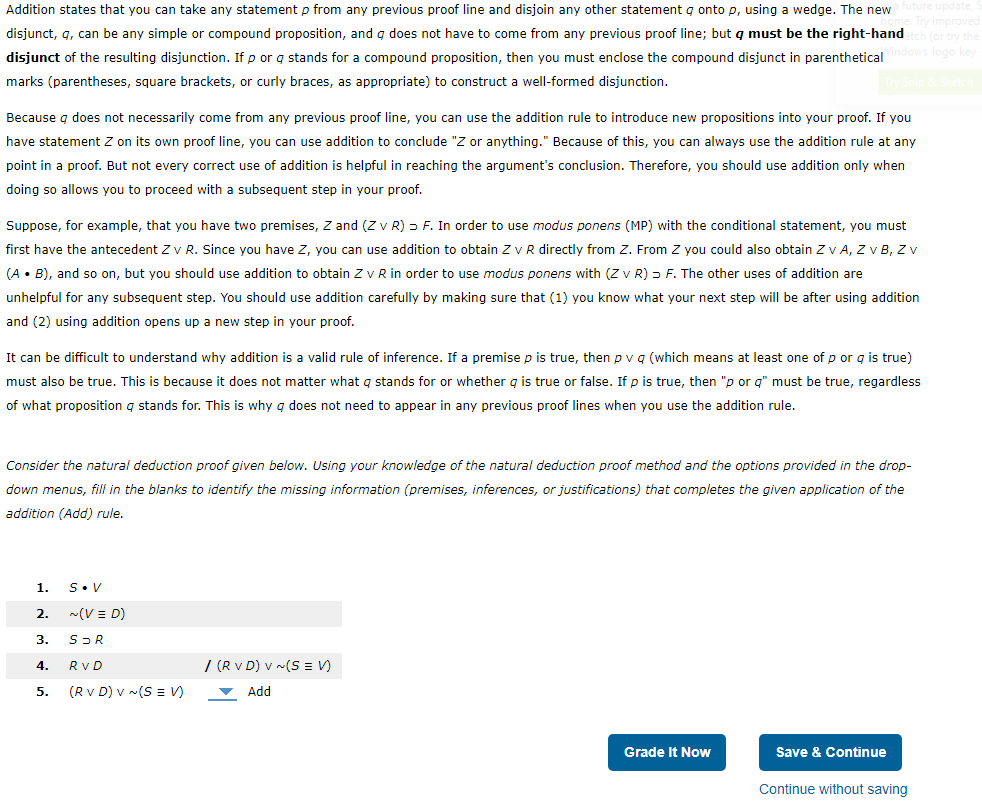Solved Addition states that you can take any statement p | Chegg.com