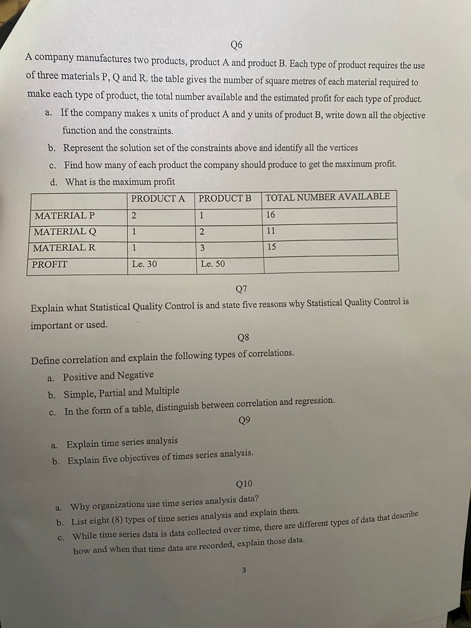 Solved A company manufactures two products, product A and | Chegg.com