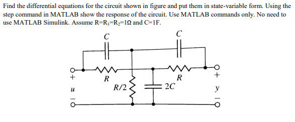 Find the differential equations for the circuit shown | Chegg.com