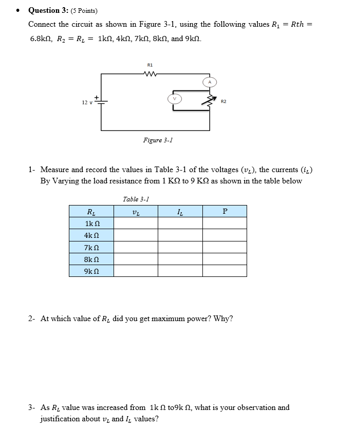 Solved Question 3: (5 Points) Connect the circuit as shown | Chegg.com