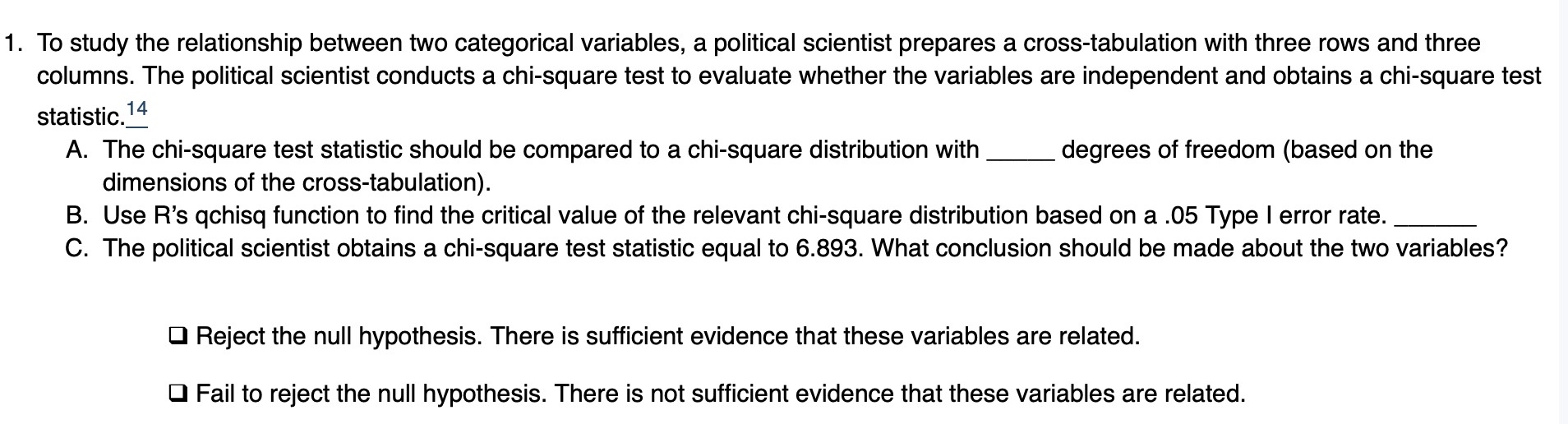 Solved The question is fron the book: An R Companion to | Chegg.com