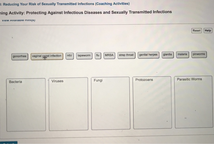 Solved : Reducing Your Risk of Sexually Transmitted | Chegg.com
