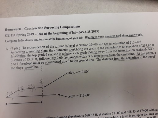 Solved Homework-Construction Surveying Computations CE 111 | Chegg.com