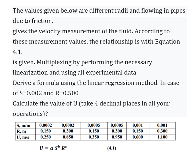 Solved The values given below are different radii and | Chegg.com