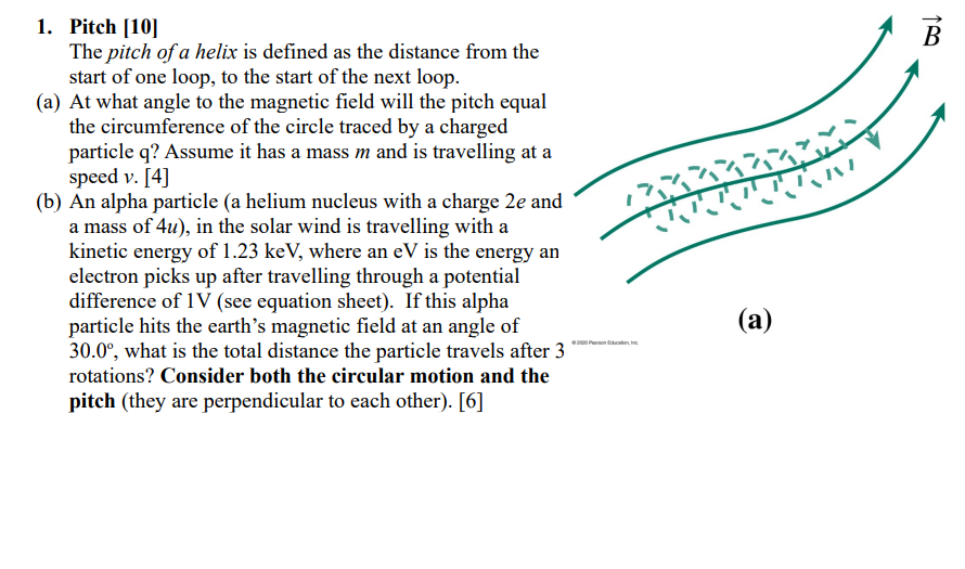 Solved B 1. Pitch [10] The pitch of a helix is defined as | Chegg.com