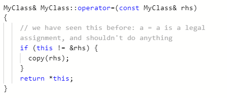 Solved MyClass& MyClass:: operator=(const MyClass& rhs) // | Chegg.com