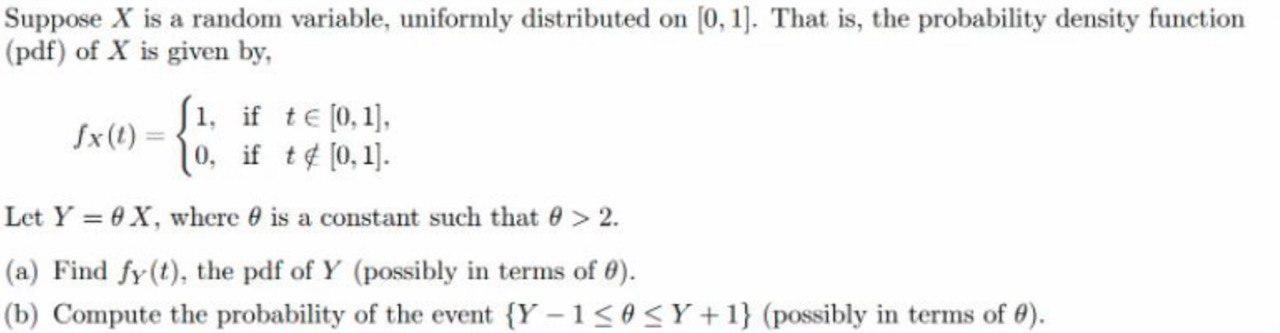 Solved Suppose X is a random variable, uniformly distributed | Chegg.com