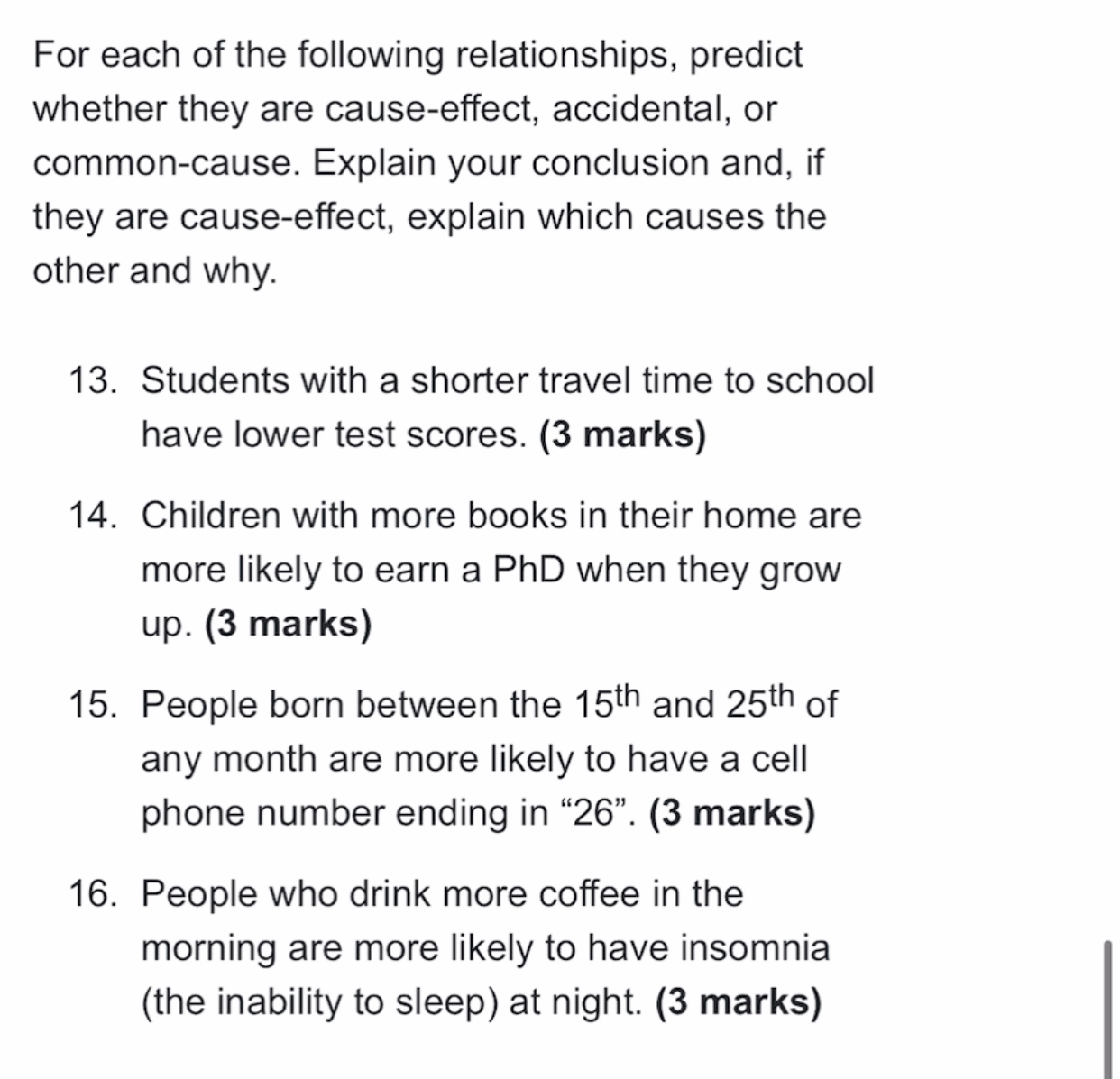 Solved For each of the following relationships, predict | Chegg.com
