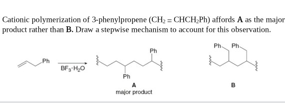 Solved Cationic polymerization of 3-phenylpropene (CH2 - | Chegg.com