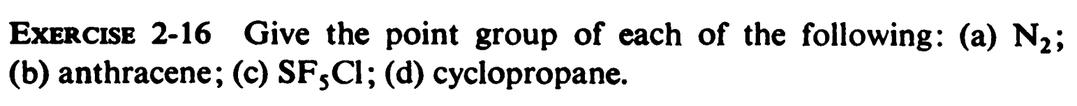 Solved Exercise 2-16 Give the point group of each of the | Chegg.com