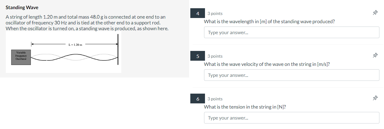 Solved Standing Wave 4 3 points A string of length 1.20 m | Chegg.com