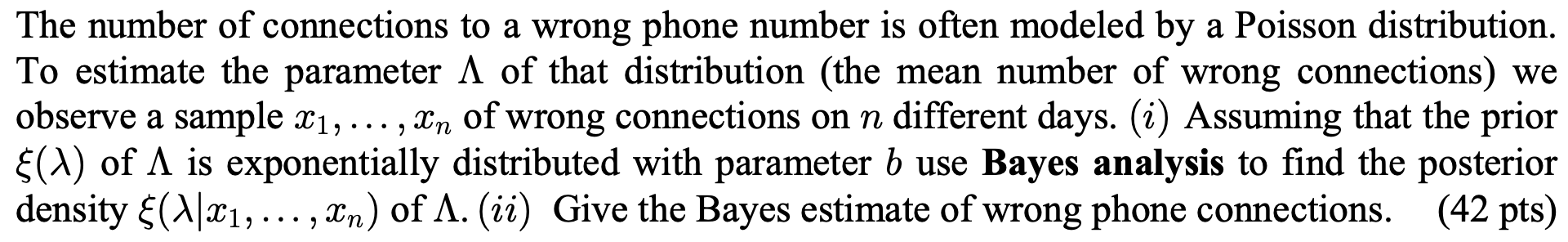 Solved The number of connections to a wrong phone number is | Chegg.com