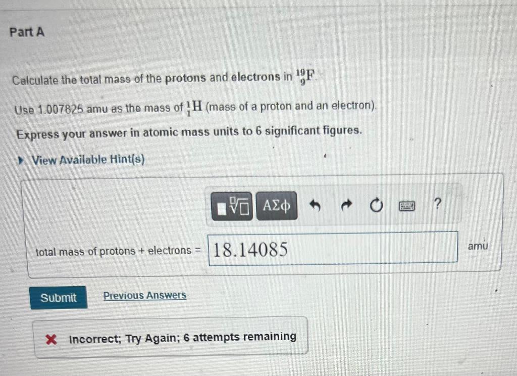Solved Learning Goal: To successfully calculate the mass | Chegg.com