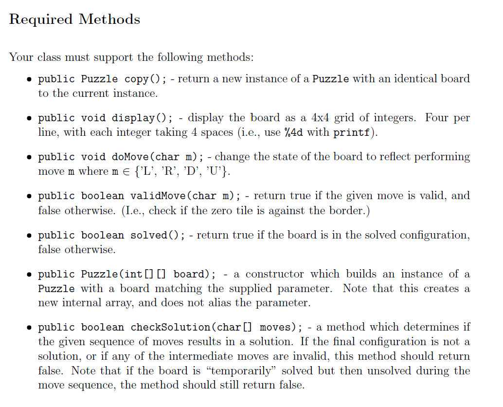 Solved Need help on writing a Java program for a puzzle like | Chegg.com