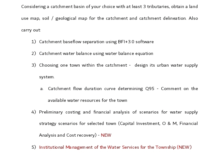 Considering A Catchment Basin Of Your Choice With At