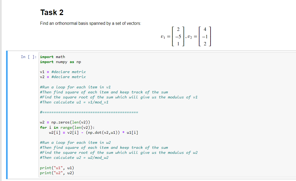 Solved The Gram Schmidt Process Gram Schmidt process always | Chegg.com