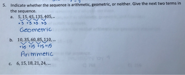 Solved Indicate whether the sequence is arithmetic, | Chegg.com