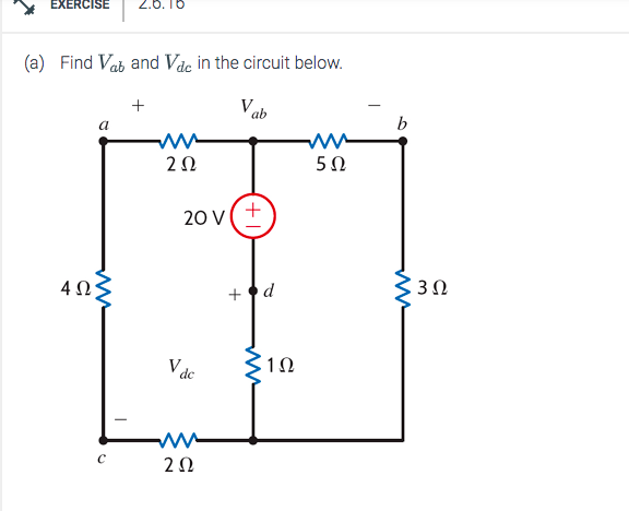 Solved (a) Find Vab and Vdc in the circuit below. | Chegg.com