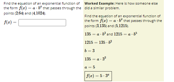 Solved Find the equation of an exponential function of | Chegg.com