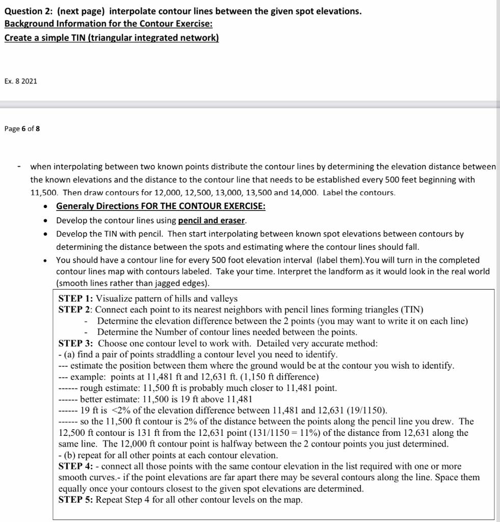 Solved Question 2: (next page) interpolate contour lines | Chegg.com