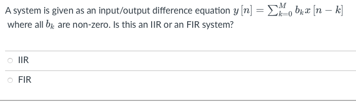 Solved A system is given as an input/output difference | Chegg.com