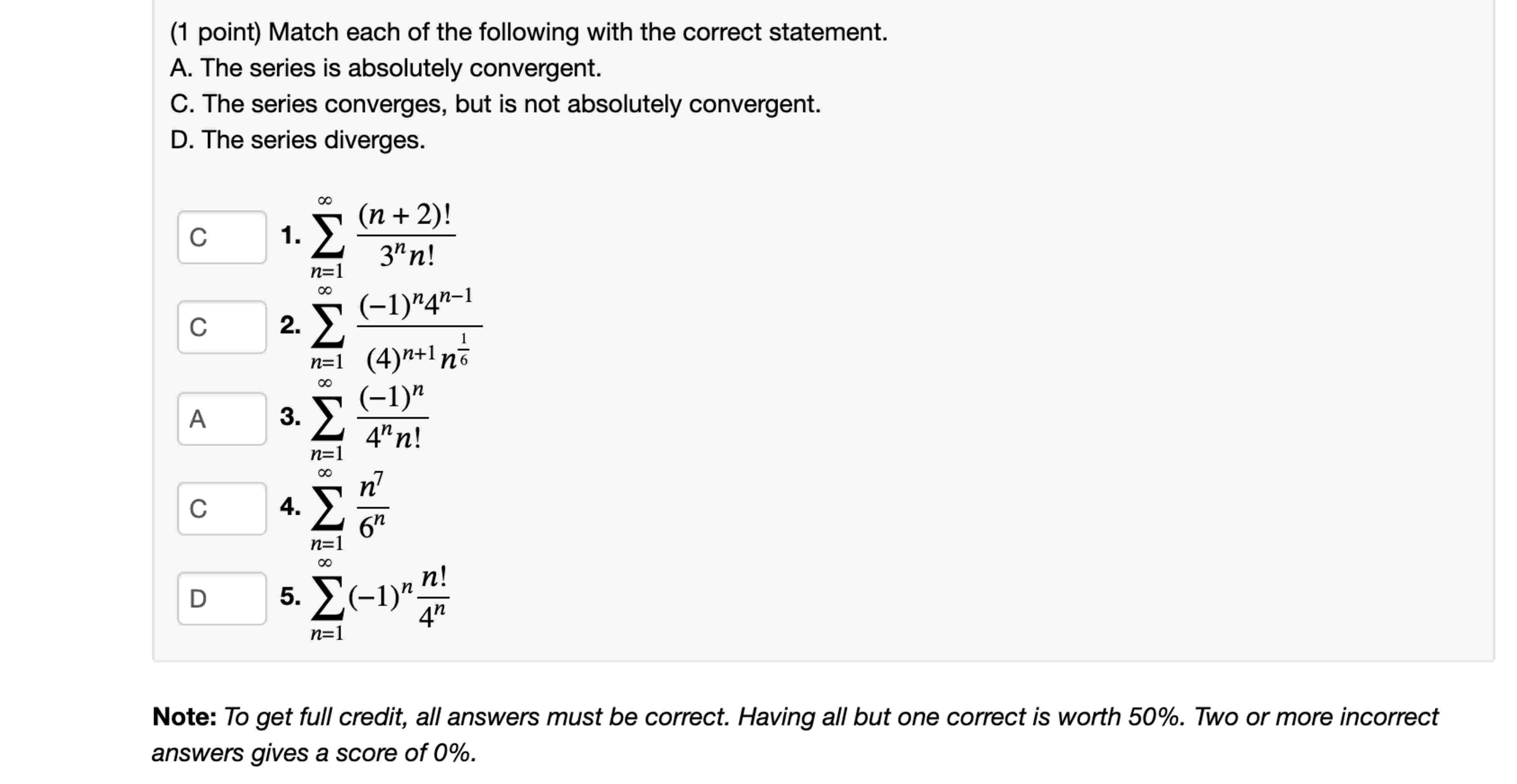 Solved (1 ﻿point) ﻿Match each of the following with the | Chegg.com