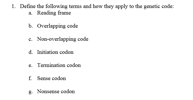Solved 1. Define the following terms and how they apply to | Chegg.com