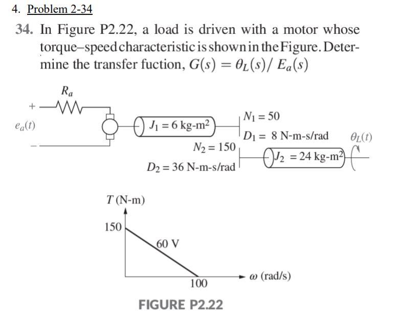 Solved 4. Problem 2-34 34. In Figure P2.22, a load is driven | Chegg.com