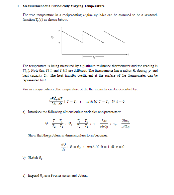 Measurement of a Periodically Varying Temperature | Chegg.com