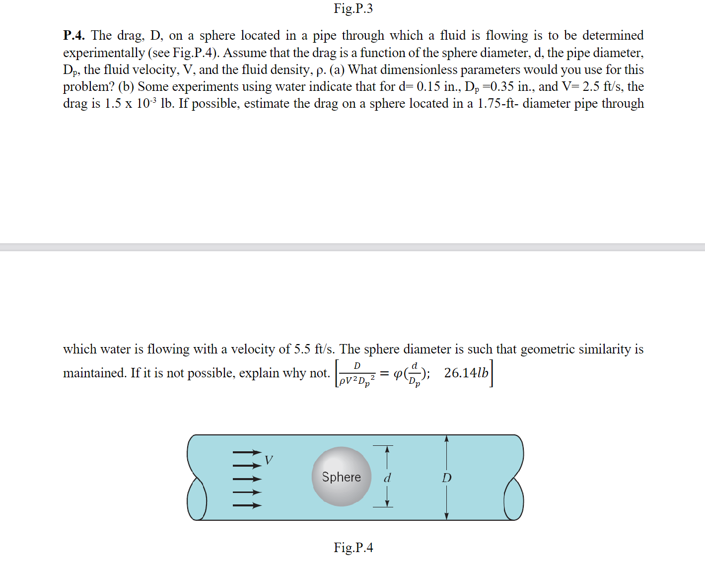 Solved Fig.P.3P.4. ﻿The drag, D, ﻿on a sphere located in a | Chegg.com