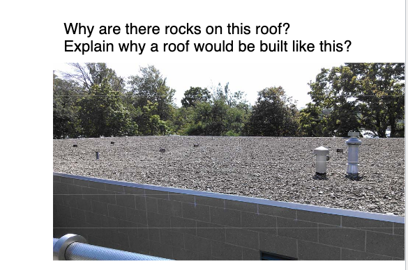 Solved Why are there rocks on this roof? Explain why a roof | Chegg.com
