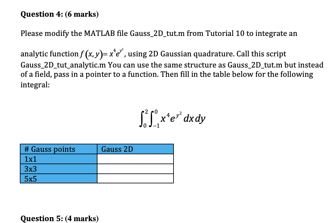 Question 4: (6 marks) Please modify the MATLAB file | Chegg.com