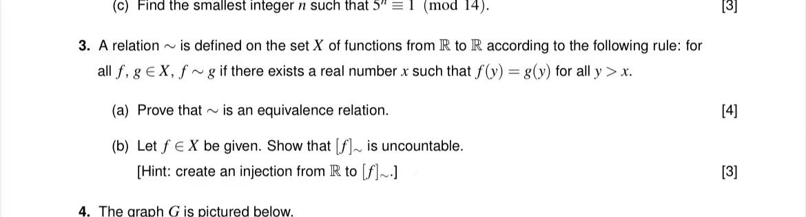 Solved (c) Find the smallest integer n such that 5" = 1 (mod | Chegg.com