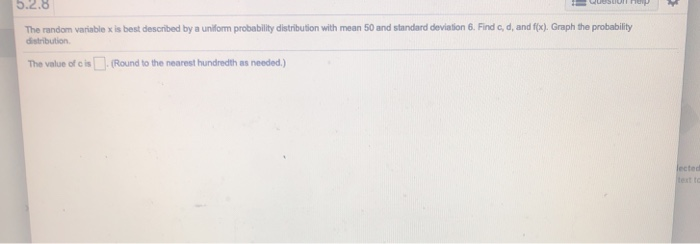 Solved 5.2.8 The random variable x is best described by a | Chegg.com