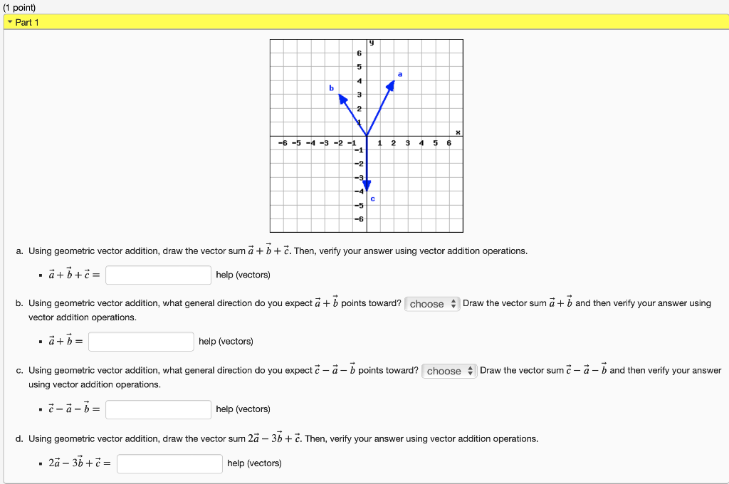 Solved a. Using geometric vector addition, draw the vector | Chegg.com