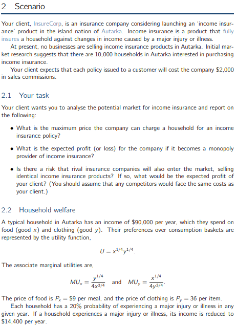 Solved 2 Scenario Your client, InsureCorp, is an insurance | Chegg.com