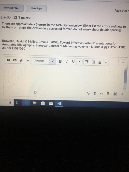 Solved Can you identify 5 APA errors in the citation below ? | Chegg.com