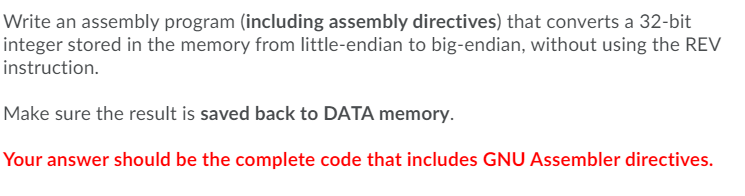 Solved Write an assembly program (including assembly | Chegg.com