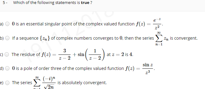 5- Which of the following statements is true? 0 is an | Chegg.com