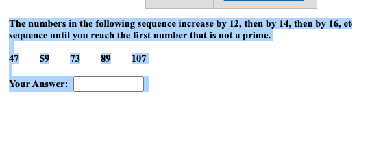 Solved The numbers in the following sequence increase by 12 | Chegg.com