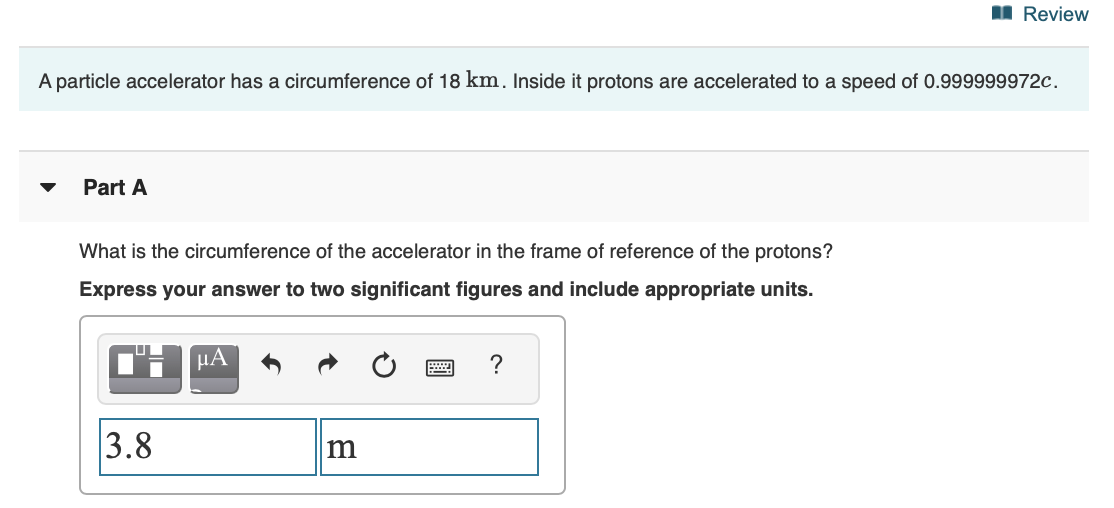 Solved A Review A particle accelerator has a circumference | Chegg.com