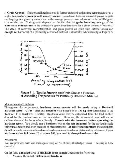 Solved Experiment 5 - Cold Work, Recovery, Recrystallization | Chegg.com