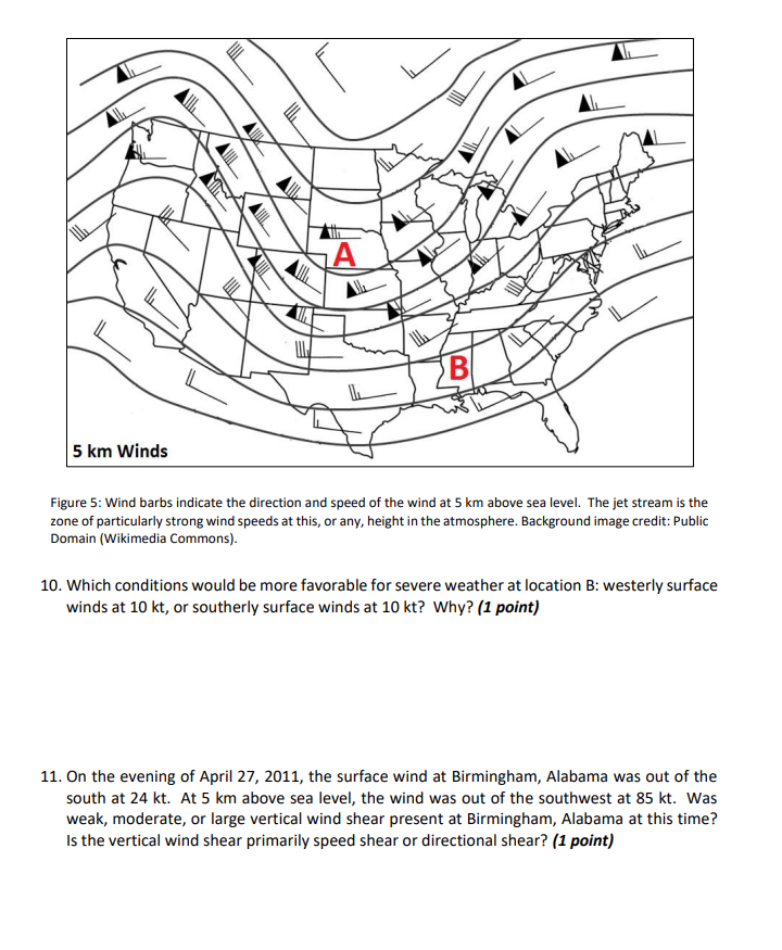 Solved Figure 5: Wind barbs indicate the direction and speed | Chegg.com