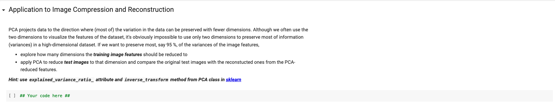 Solved Application to Image Compression and Reconstruction | Chegg.com