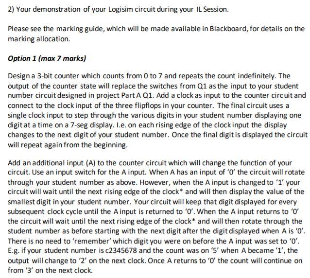 Q4: Logisim design of a sequential circuit for the | Chegg.com