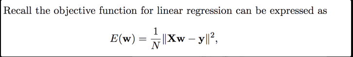 Solved Recall the objective function for linear regression | Chegg.com