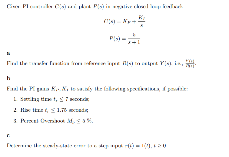Solved where r is the reference input (e.g., a unit step), e | Chegg.com