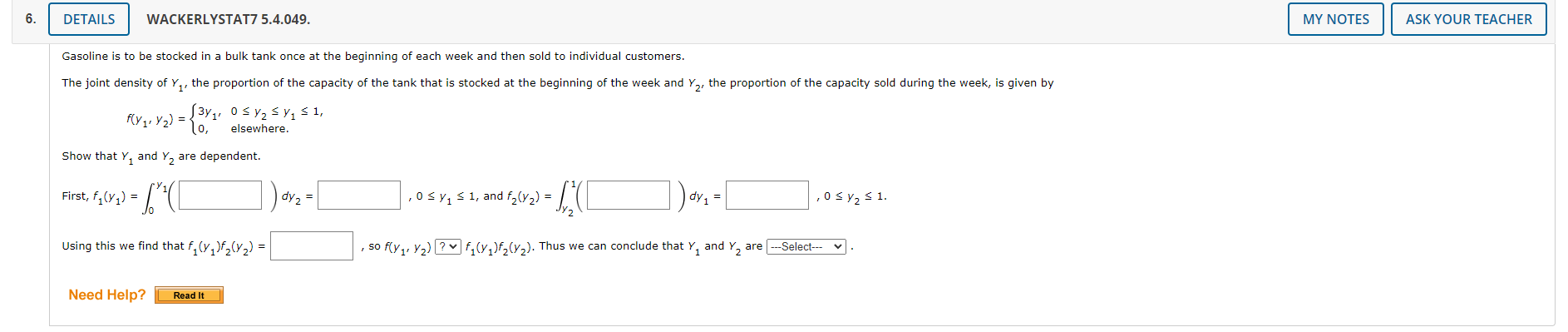 Solved f(y1,y2)={3y1,0,0≤y2≤y1≤1 elsewhere. Show that Y1 | Chegg.com