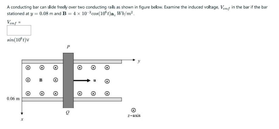 Solved A conducting bar can slide freely over two conducting | Chegg.com